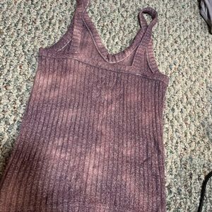 American Eagle Outfitters | Tops | Purple Ribbed Tie Dye Cropped Tank ...